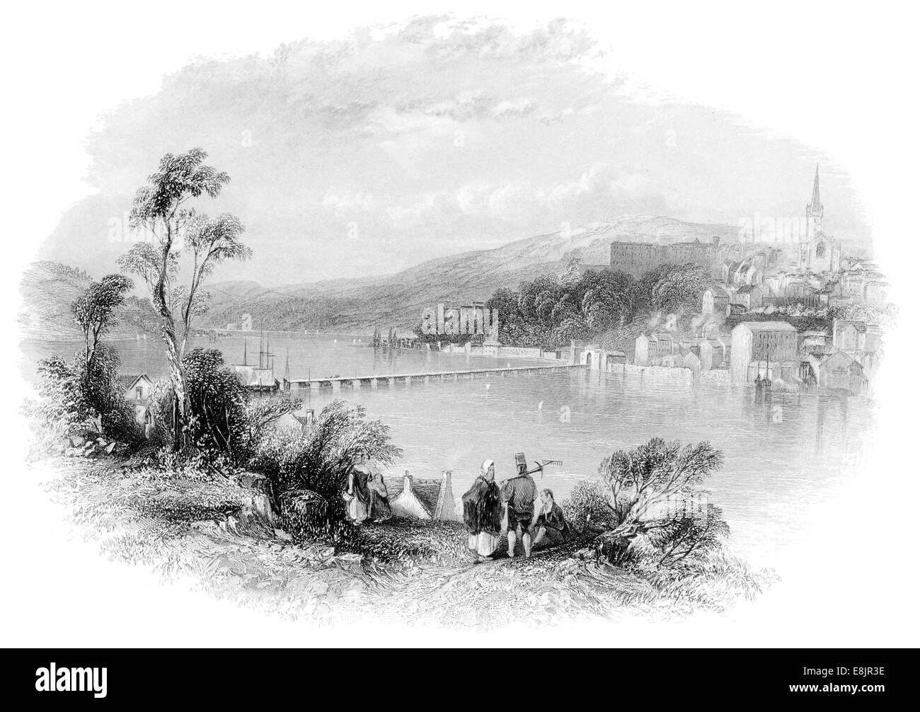 Londonderry river foyle painting Black and White Stock Photos & Images ...