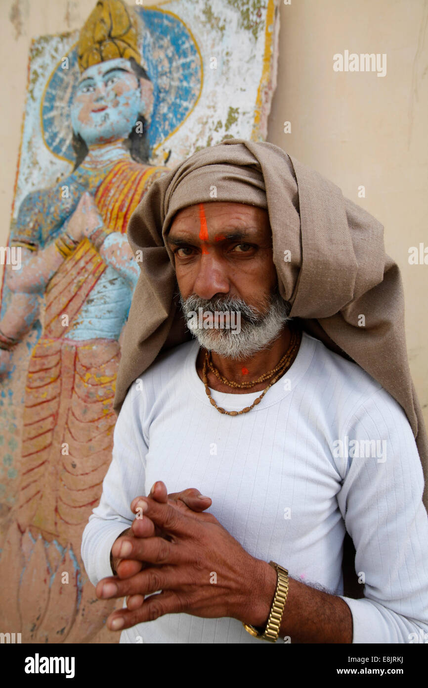 Hindu temple priest Stock Photo - Alamy