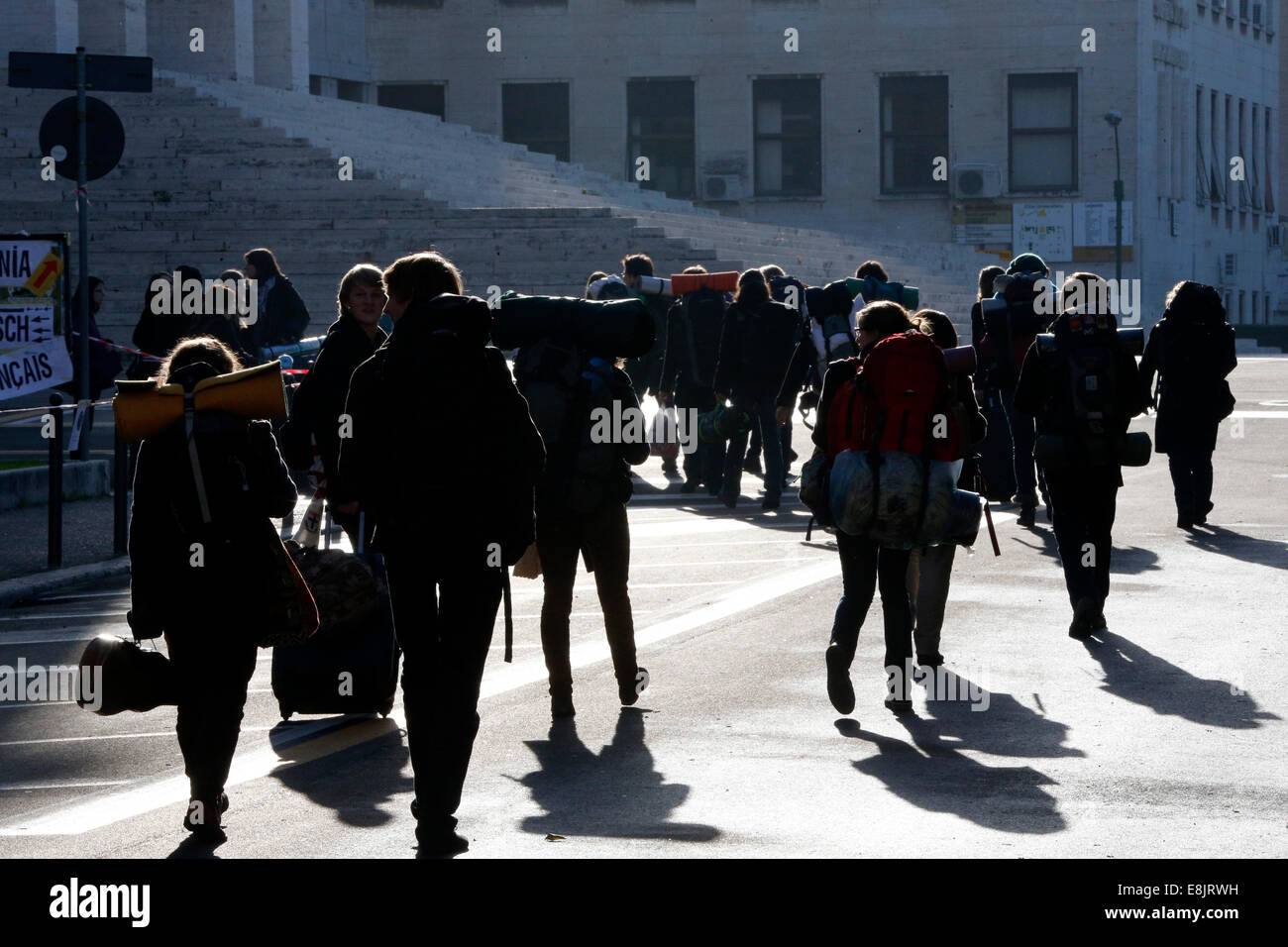 Arrival of pilgrims. European Meeting of Taize Community Stock Photo ...