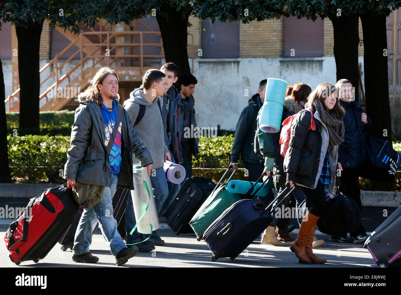 Arrival of pilgrims. European Meeting of Taize Community Stock Photo ...