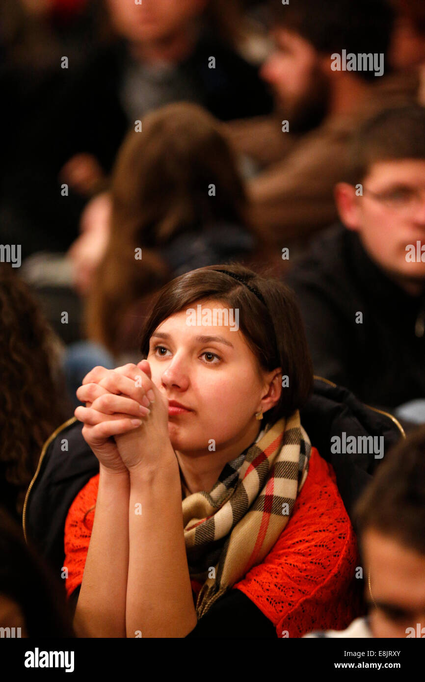 European Meeting of Taize Community. Common prayer Stock Photo - Alamy