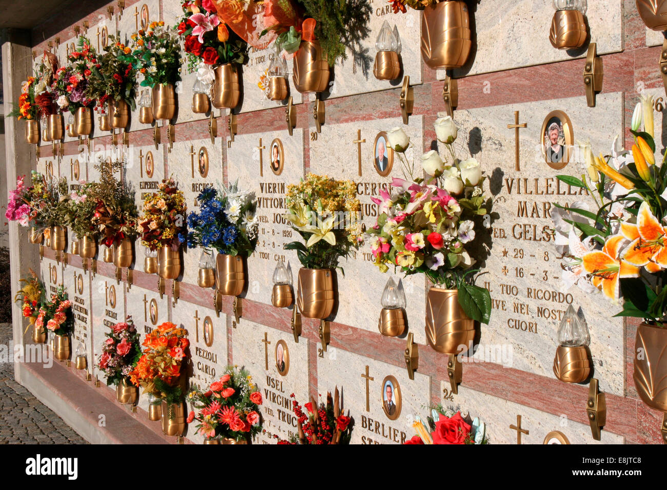 Aosta valley cemetery Stock Photo - Alamy