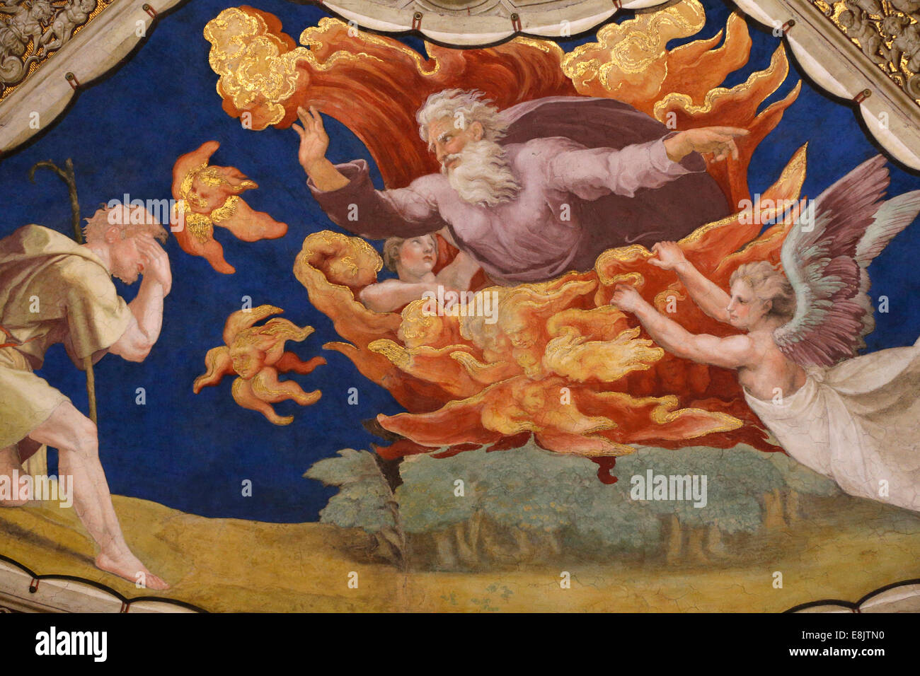 Moses before the Burning Bush. Room of Heliodorus. Vatican Museum Stock ...