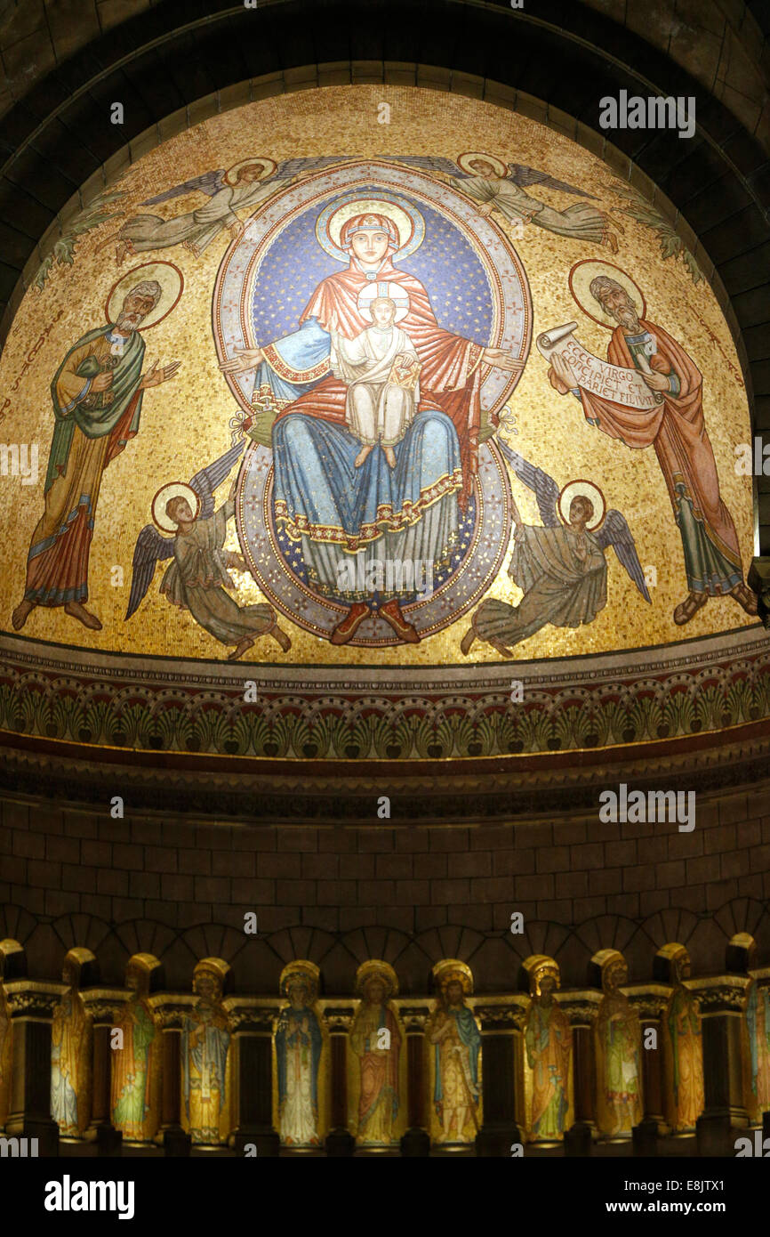 St. Nicholas Cathedral. Apse mosaic. The Virgin Mary, Jesus, Isaiah the ...