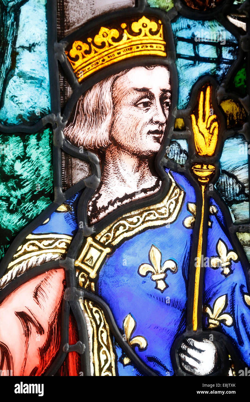 King Saint Louis. Stained-glass window Stock Photo - Alamy