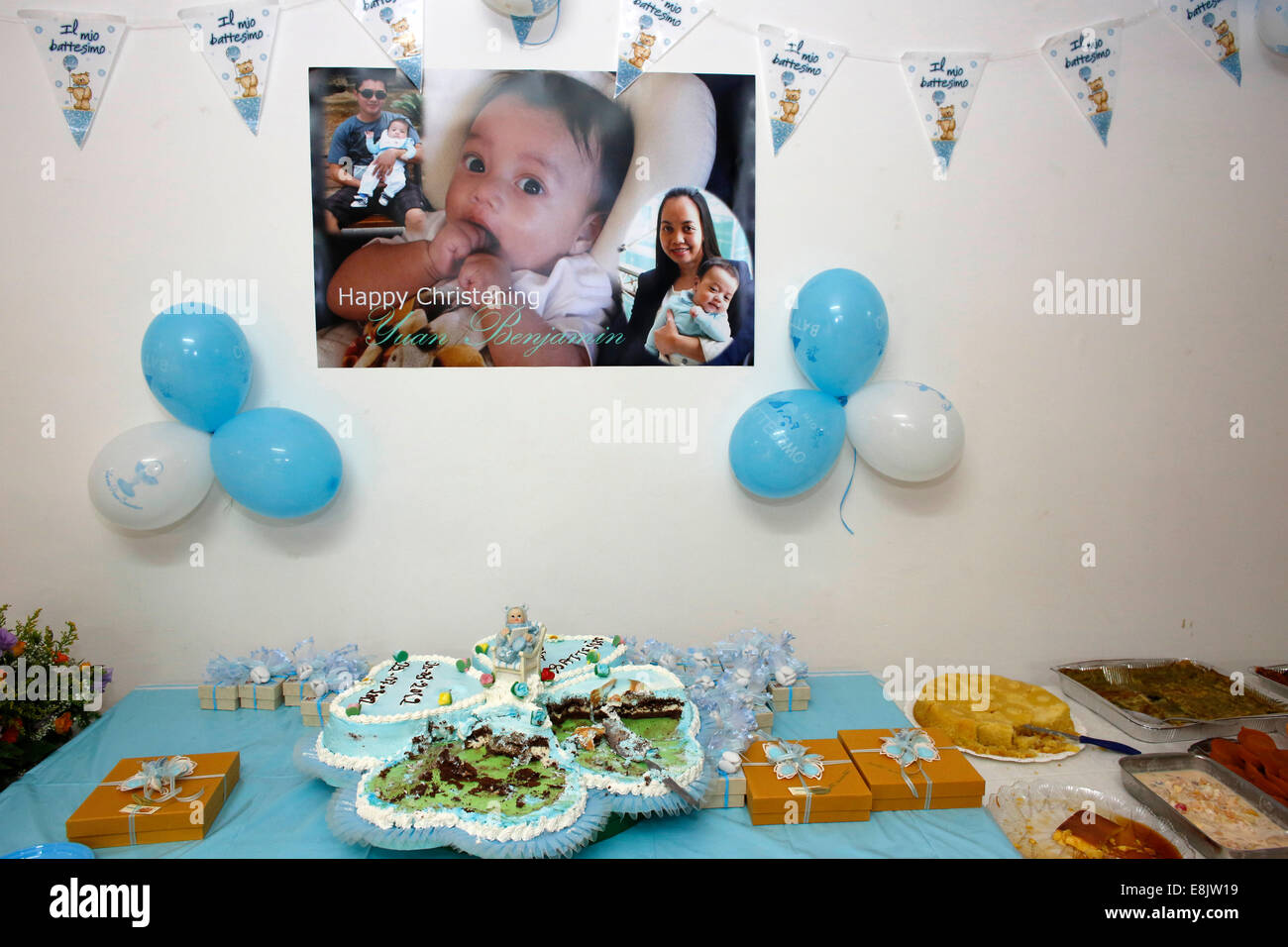 Baptism party buffet Stock Photo - Alamy