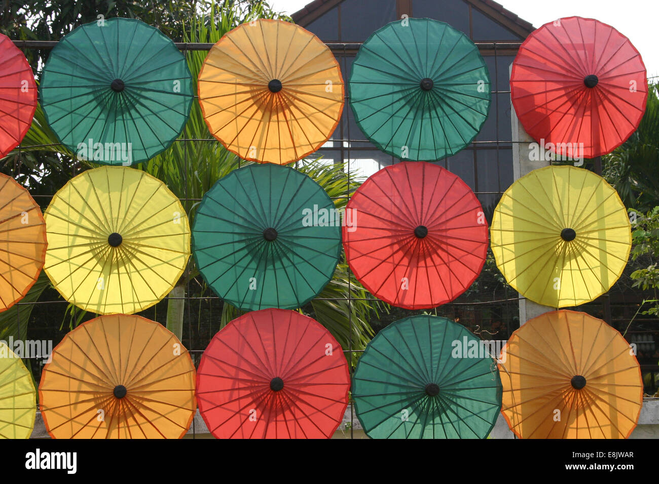Silk parasols in Thailand Stock Photo - Alamy
