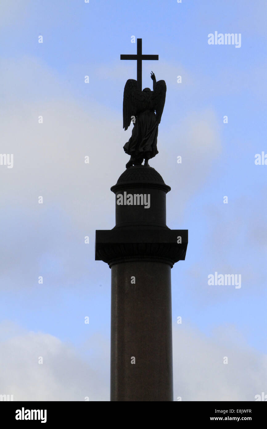 Angel and catholic cross Stock Photo - Alamy