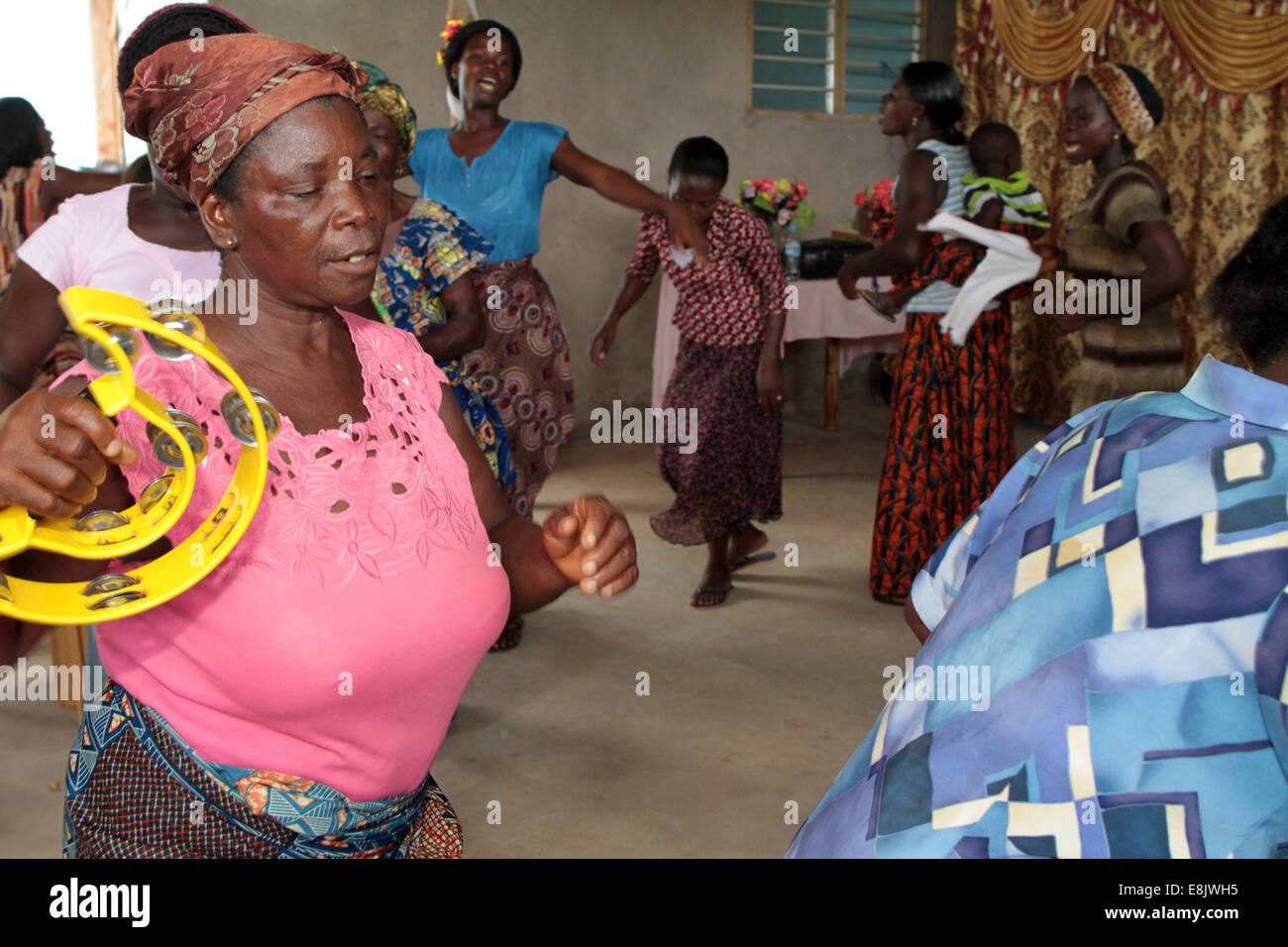 Women dancing in a charismatic African Protestant church Stock Photo ...