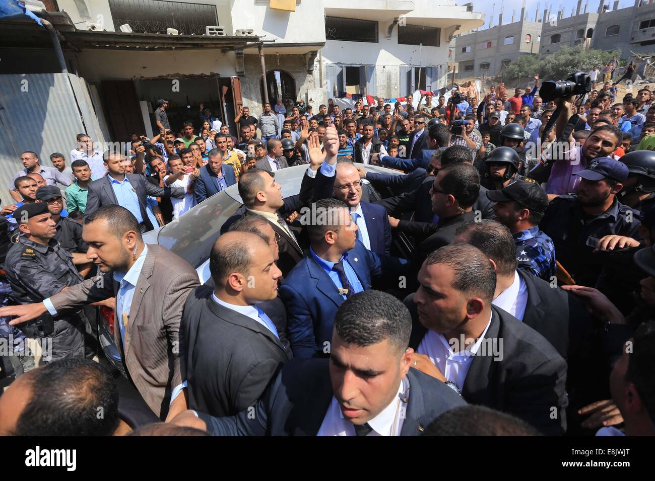 Gaza Strip. 9th Oct, 2014. Palestinian Prime Minister Rami Hamdallah ...