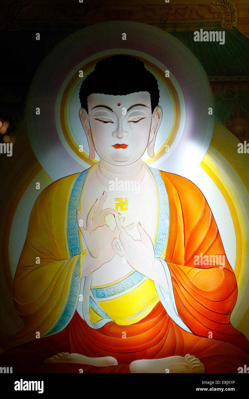 Buddha. Mahayana Buddhist Temple in Chinatown Stock Photo - Alamy