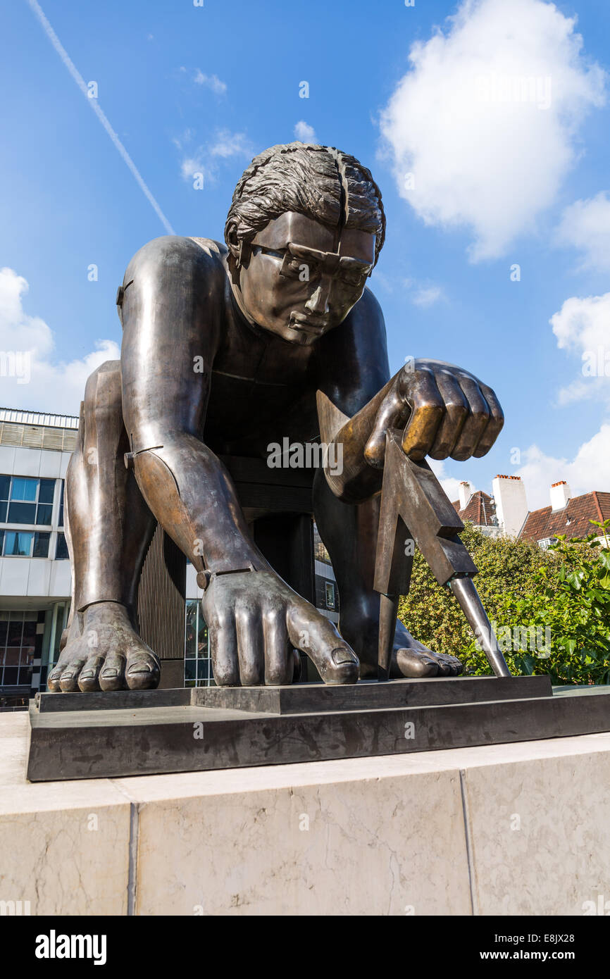 Large bronze statue by Eduardo Paolozzi entitled ‘Newton’ in the ...