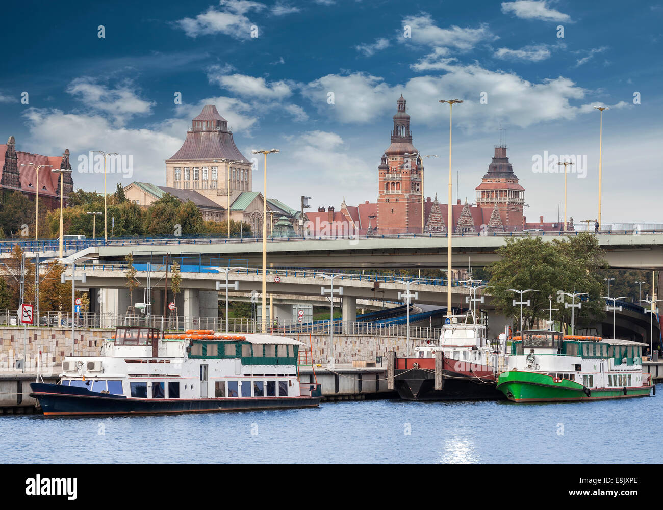 Szczecin (Stettin) City old town, riverside view, Poland Stock Photo ...