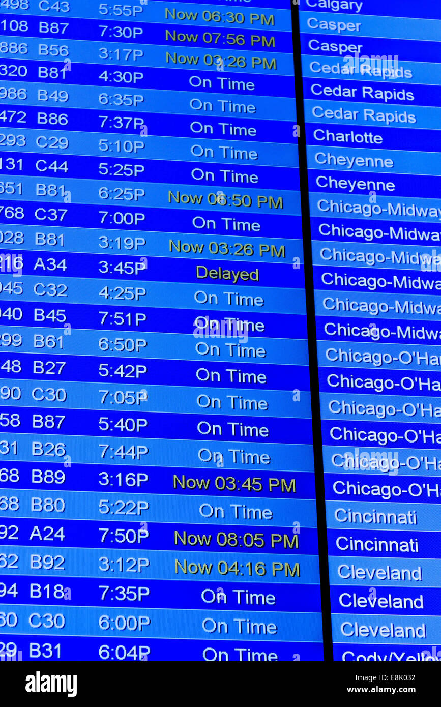 DIA, DEN, Denver International Airport, CO - Flight information display ...