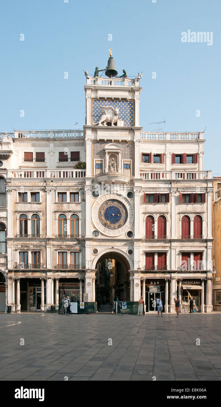 Clock Tower or Torre dell Orologio St Marks Square Venice Italy ...