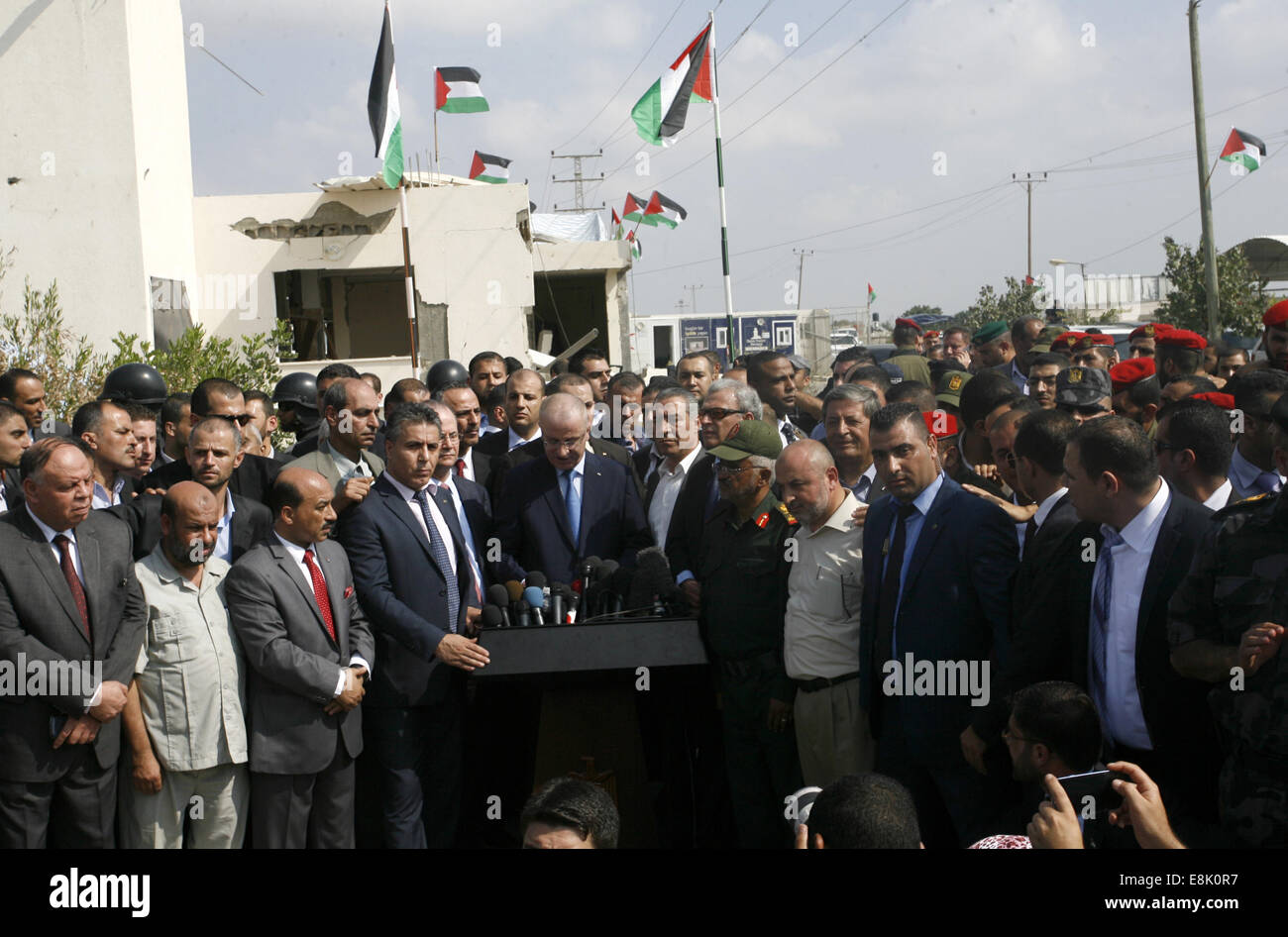 Gaza Strip. 9th Oct, 2014. Palestinian Prime Minister Rami Hamdallah ...