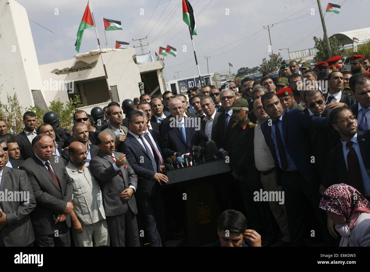 Gaza Strip. 9th Oct, 2014. Palestinian Prime Minister Rami Hamdallah ...