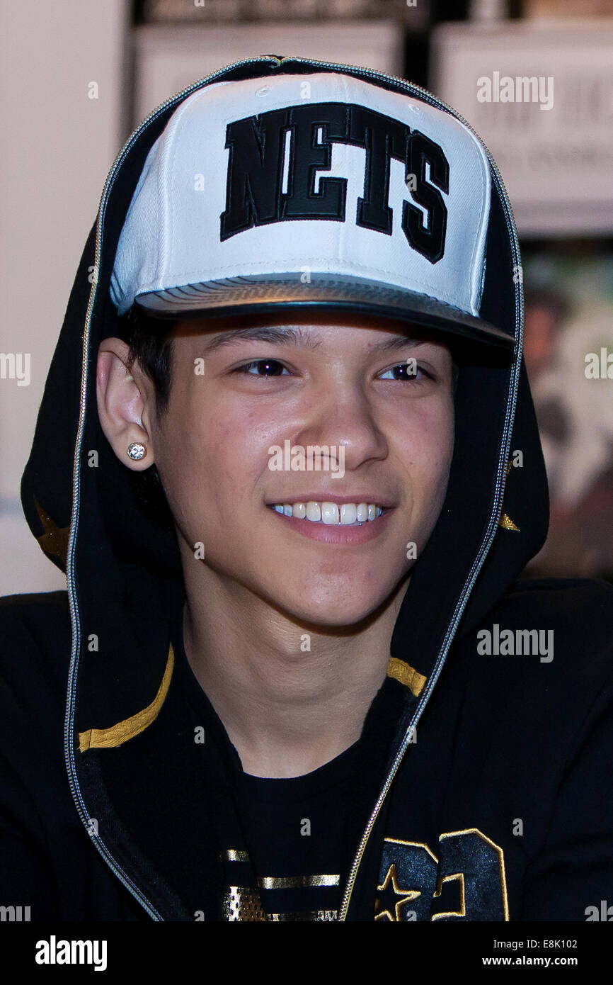 Swedish boyband The Fooo sign copies of their new album entitled 'Off ...