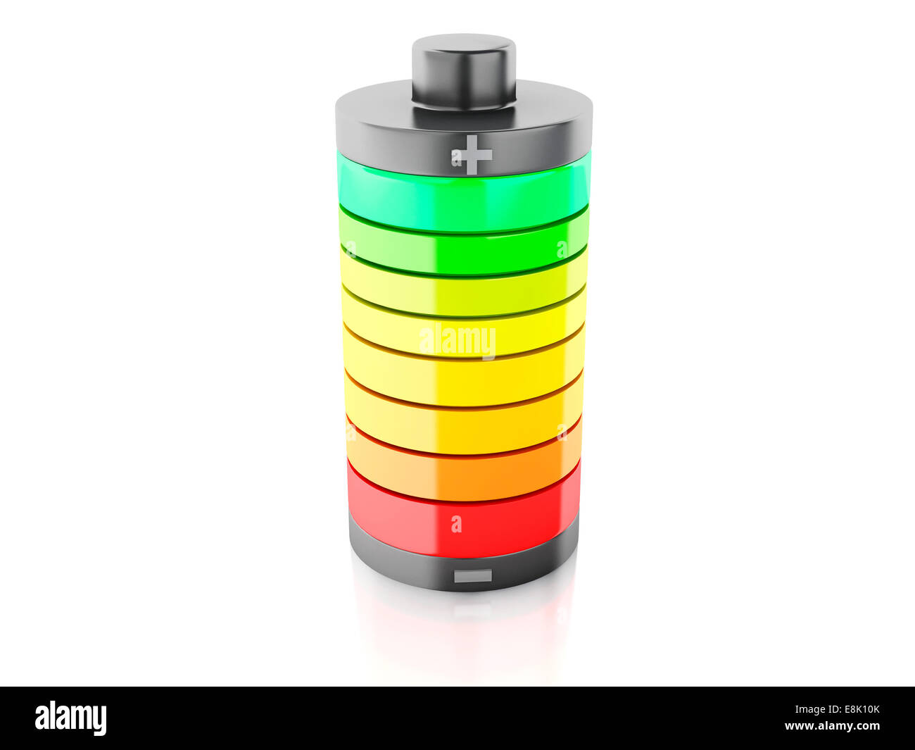 image of full battery 3d icon on white background Stock Photo - Alamy