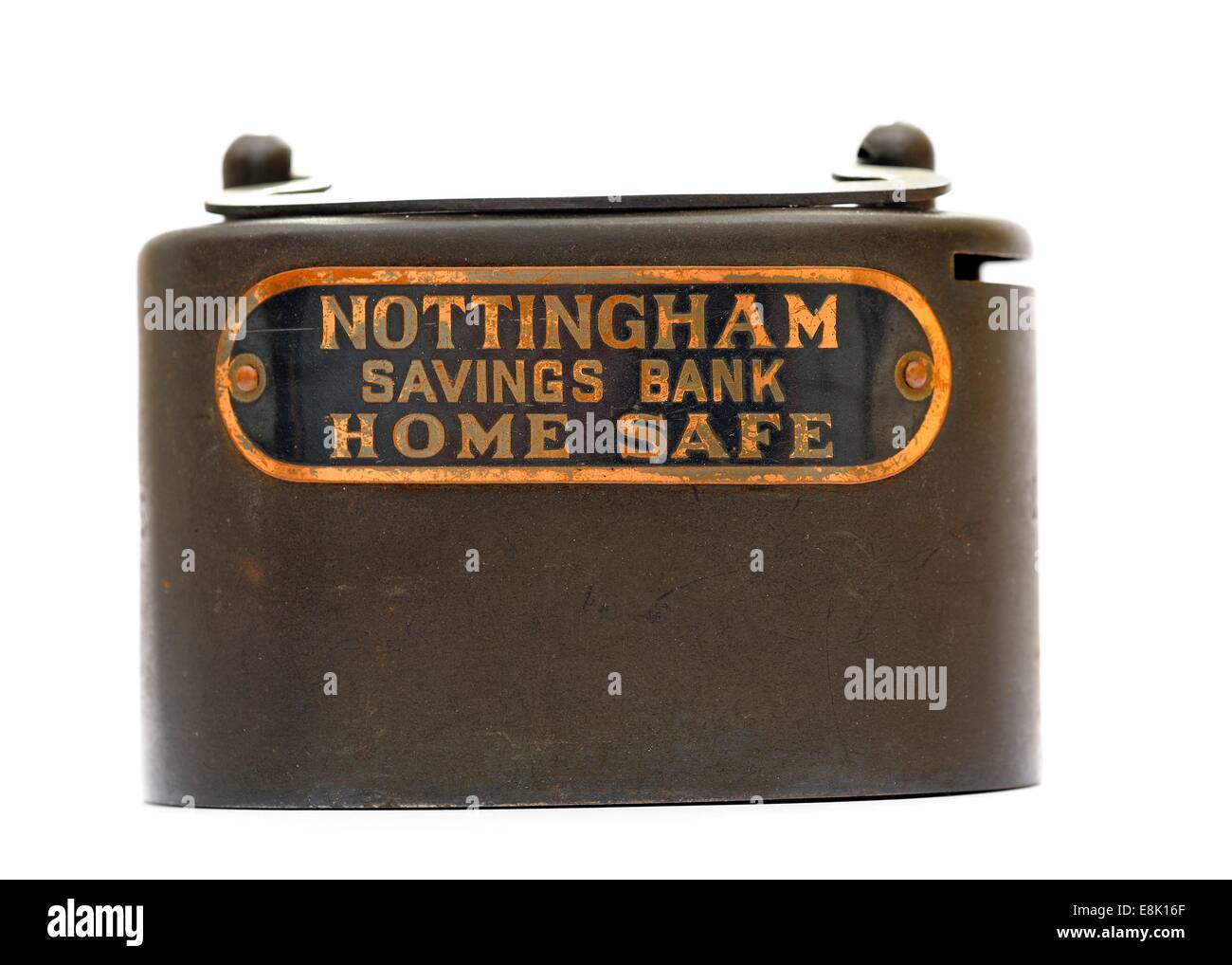 Old Nottingham savings bank home safe money box England uk Stock Photo ...