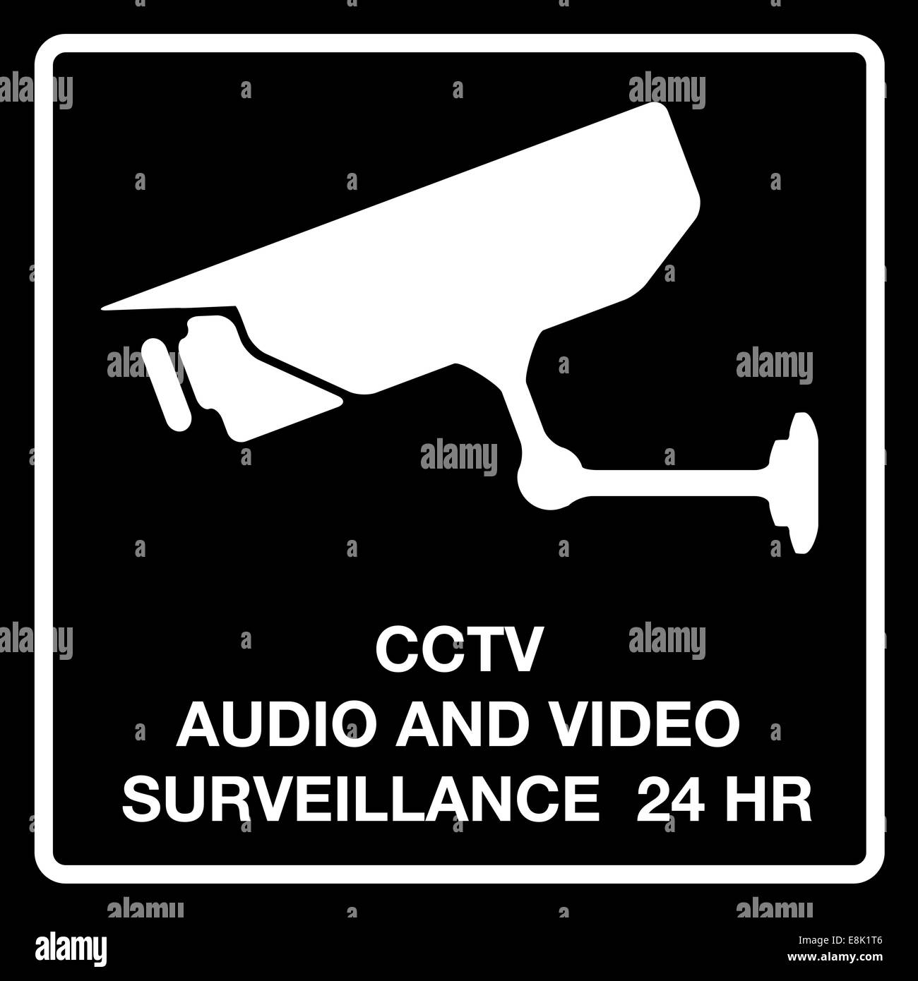 CCTV audio and video surveillance 24 hours, sign, vector Stock Photo ...