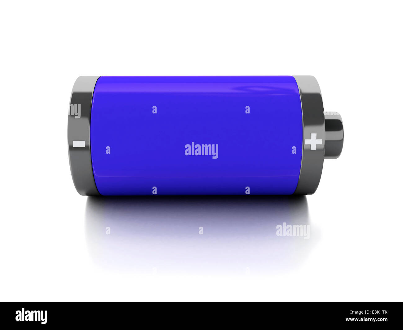 image of full battery 3d icon on white background Stock Photo - Alamy