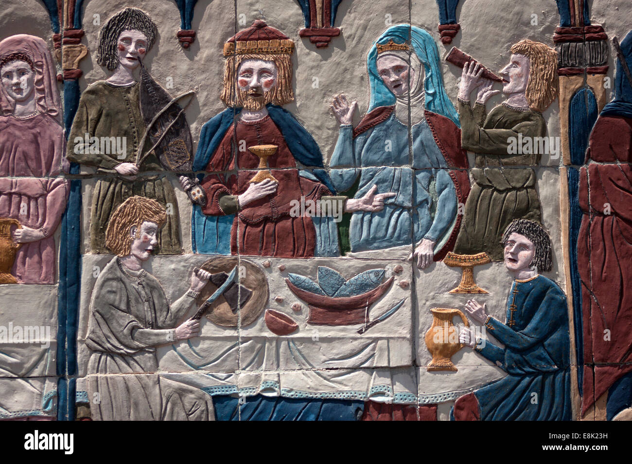 An image made with ceramic tiles representing a Spanish king and queen ...