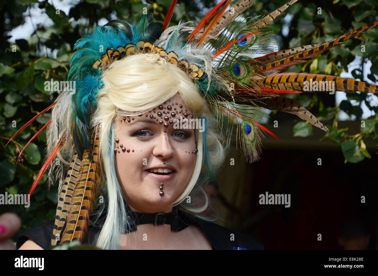 colorful young woman at 2014 Fantasy Fair Arcen Netherlands Stock Photo ...