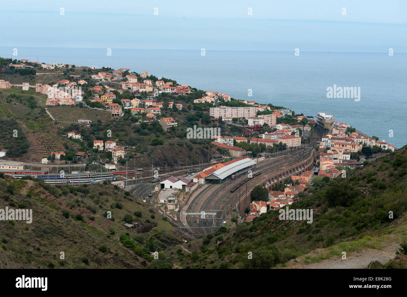 France. Cebere, the french railhead town on the Mediterranean coast ...