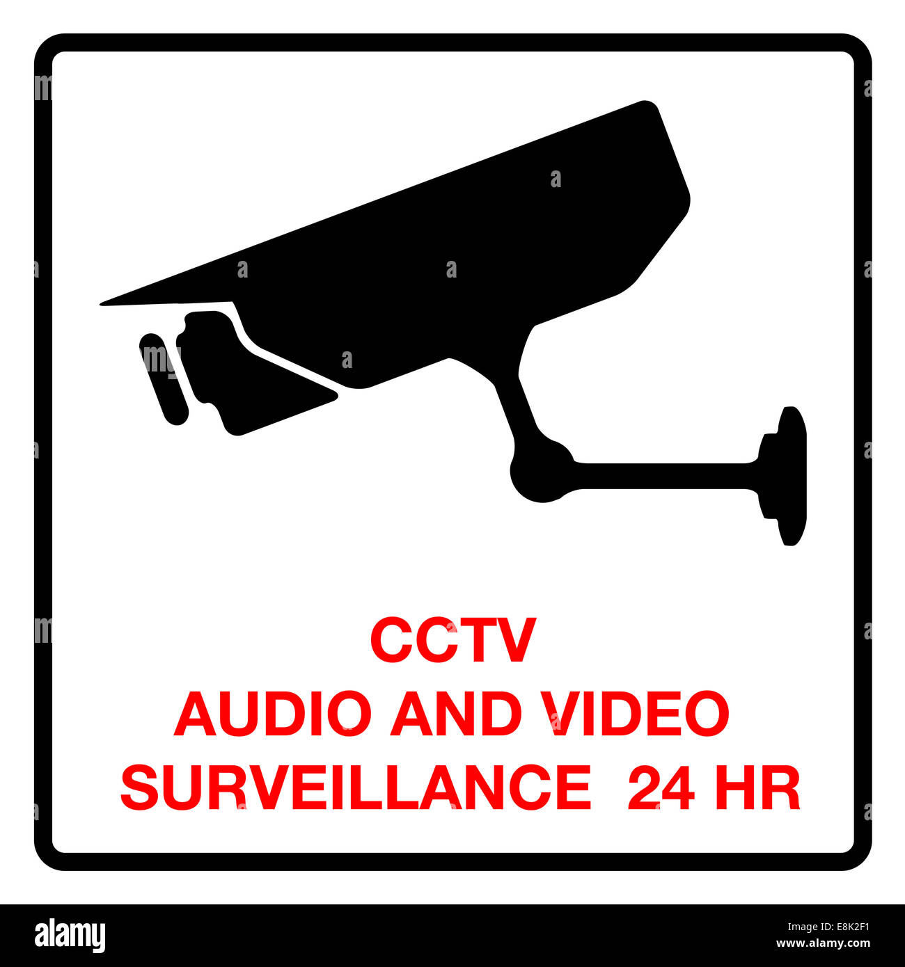 CCTV audio and video surveillance 24 hours, sign, vector Stock Photo ...