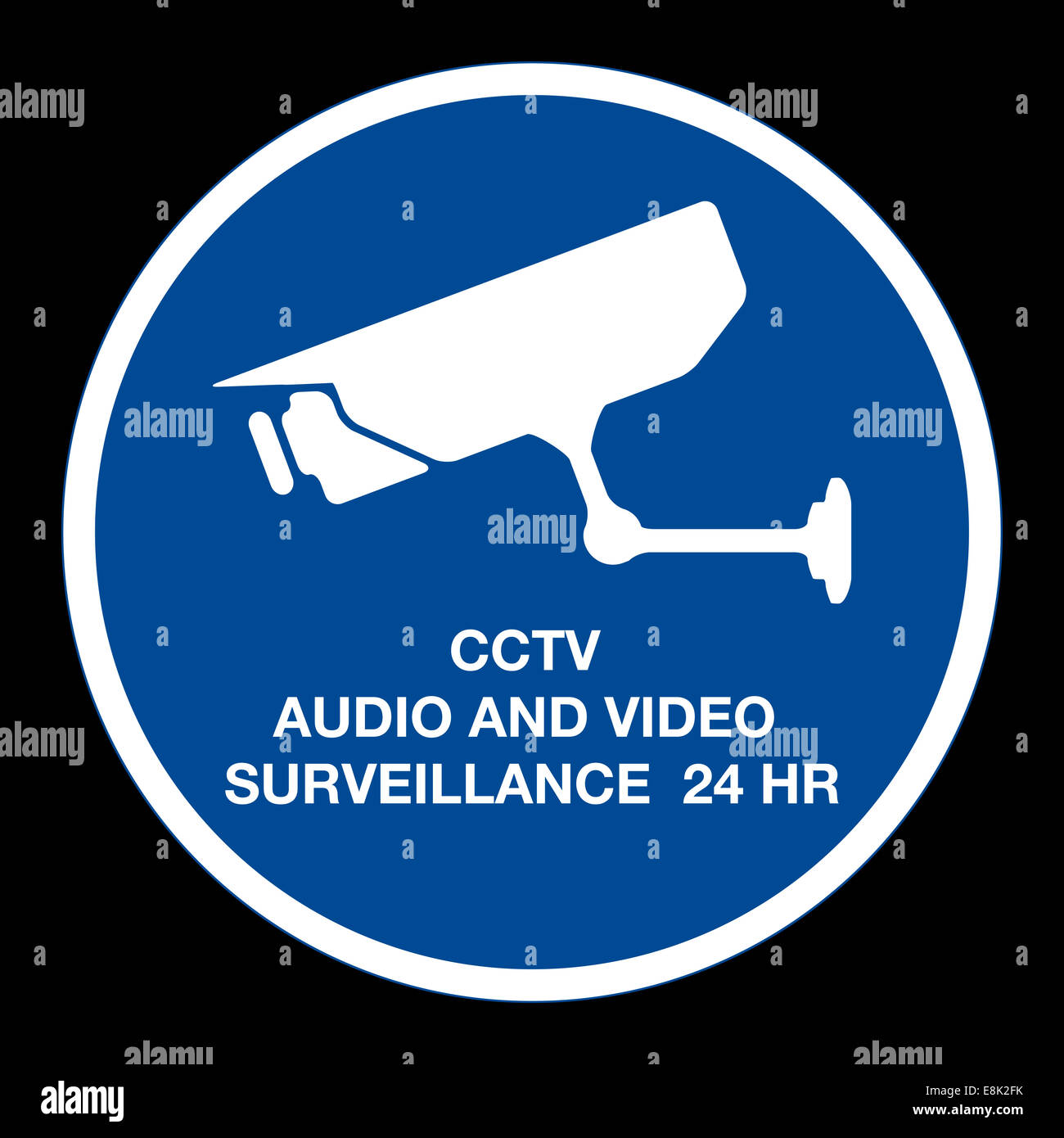CCTV audio and video surveillance 24 hours, sign, vector Stock Photo ...