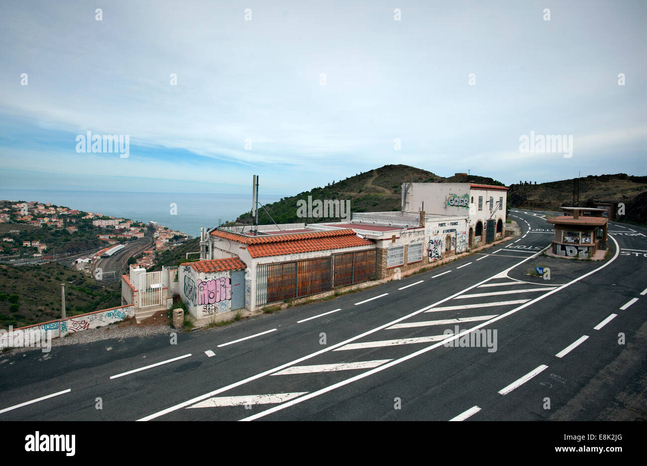 French - Spanish border crossing above Portbou in Catalonia, Spain ...