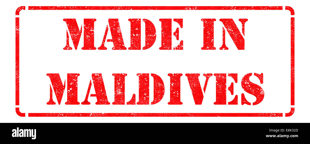 Made in Maldives on Red Stamp Stock Photo - Alamy