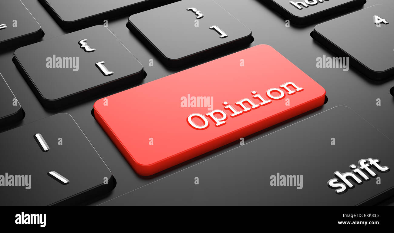 Opinion on Red Keyboard Button Stock Photo - Alamy
