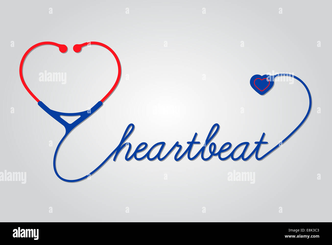 stethoscope with heart, hearthbeat, vector Stock Photo - Alamy