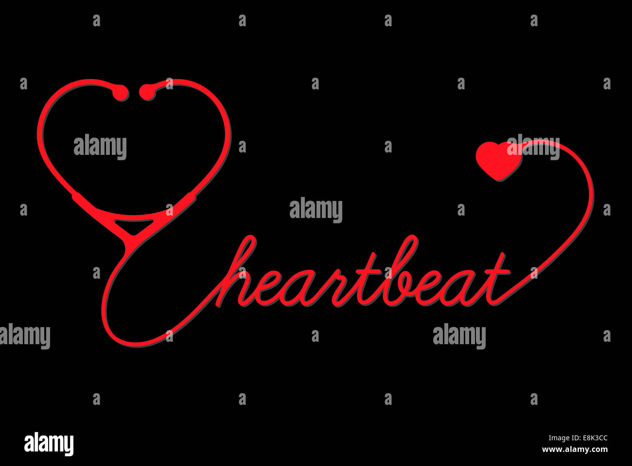 stethoscope with heart, hearthbeat, vector Stock Photo - Alamy