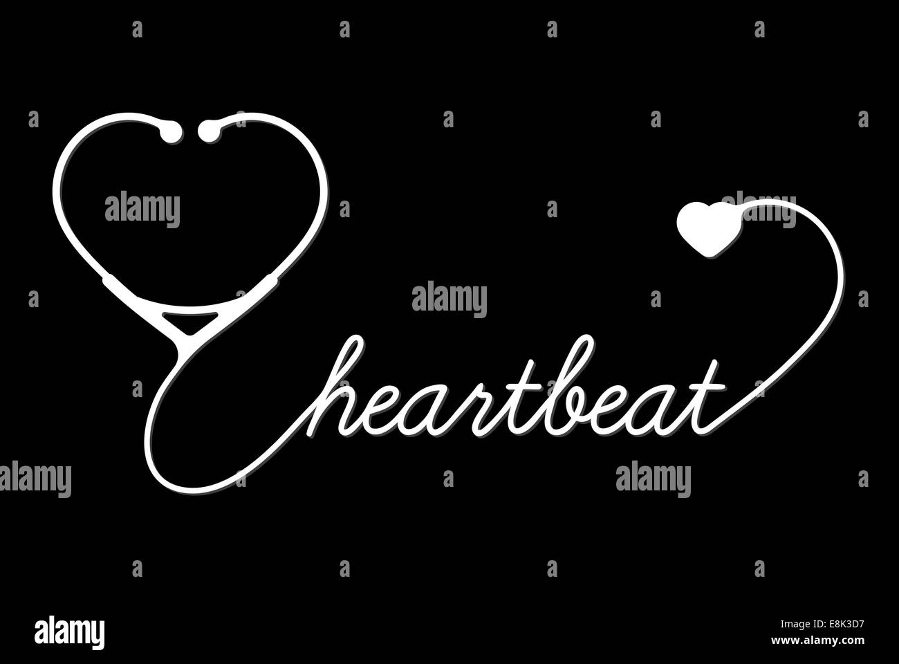Stethoscope with heart, hearthbeat, vector Stock Photo - Alamy