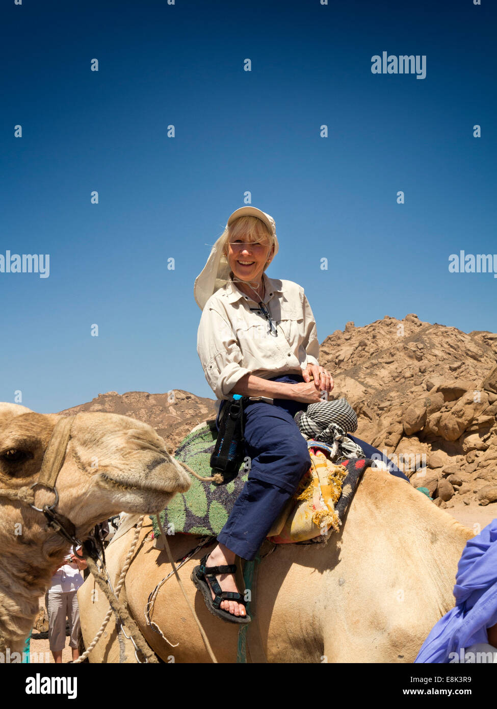 Egypt, Sinai, Sharm el Sheikh, Nabq National Park, senior woman tourist ...
