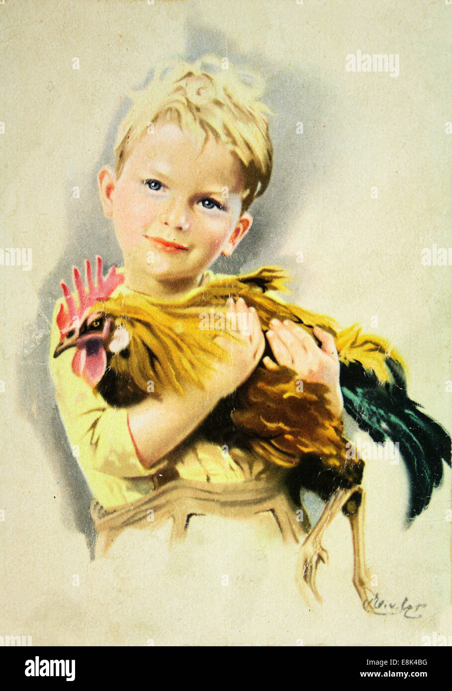 Boy with a rooster hi-res stock photography and images - Alamy