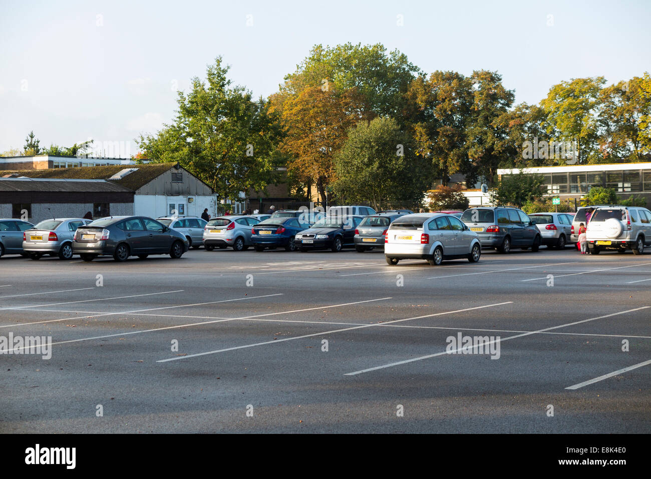 School car park during term time / cars parking in the morning drop off ...