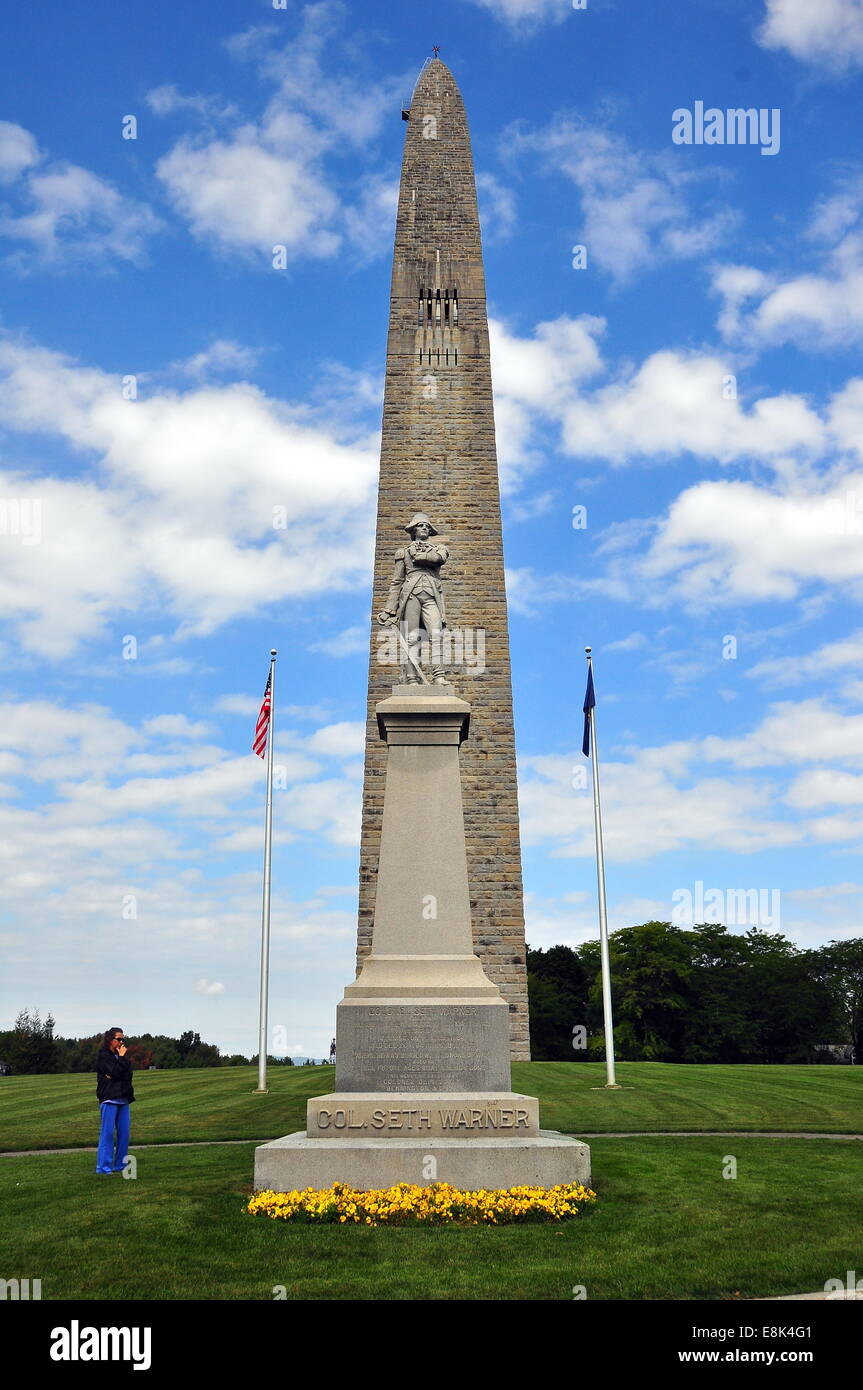 Bennington, Vermont: Statue of Colonel Seth Warner stands in front of ...
