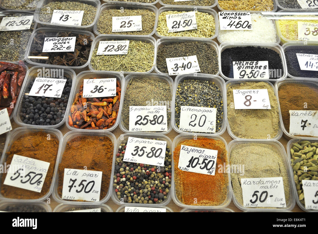 Latvia, Riga, spices market Stock Photo - Alamy