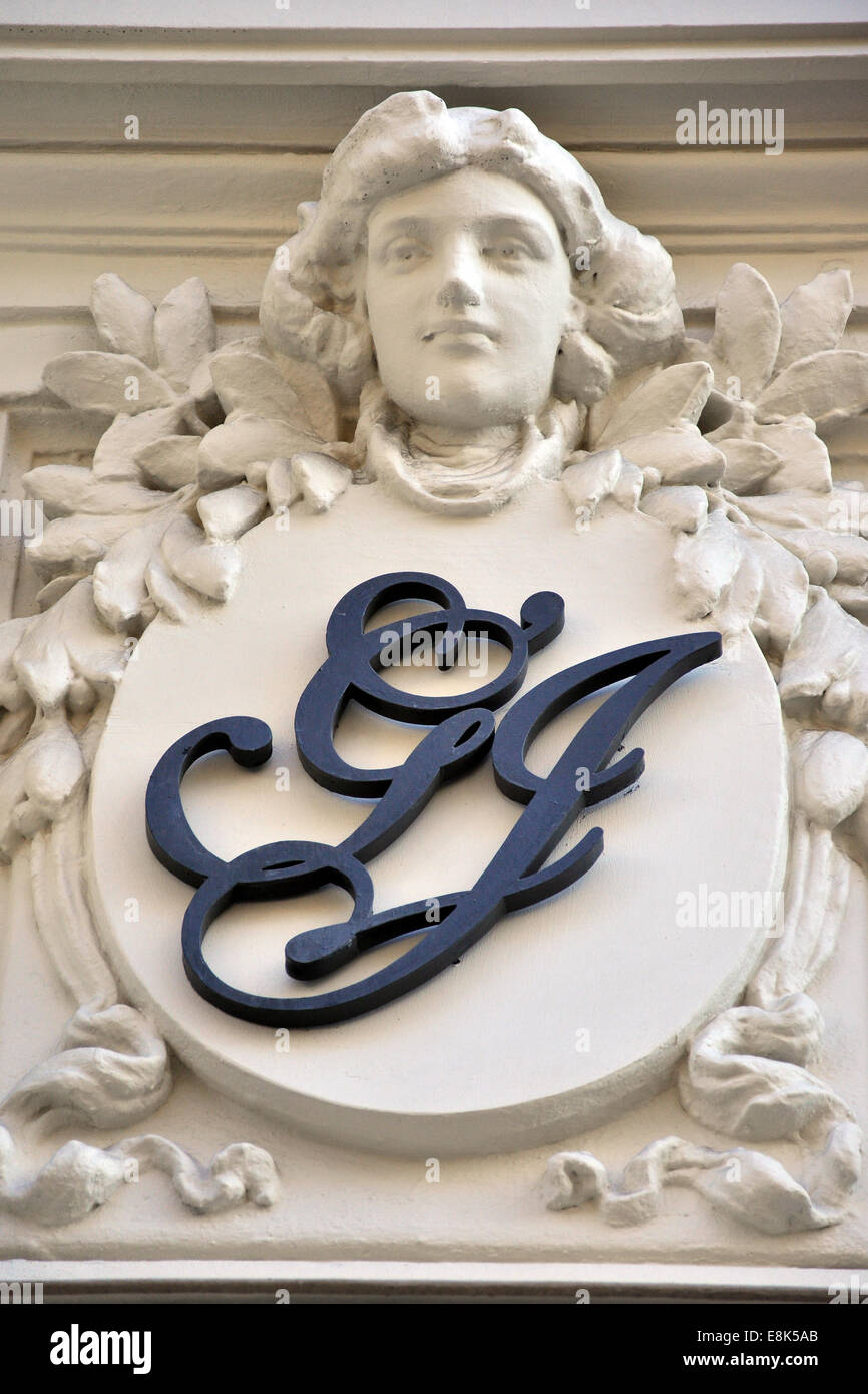 Latvia, Riga, Elizabeth street, traditional houses Stock Photo - Alamy