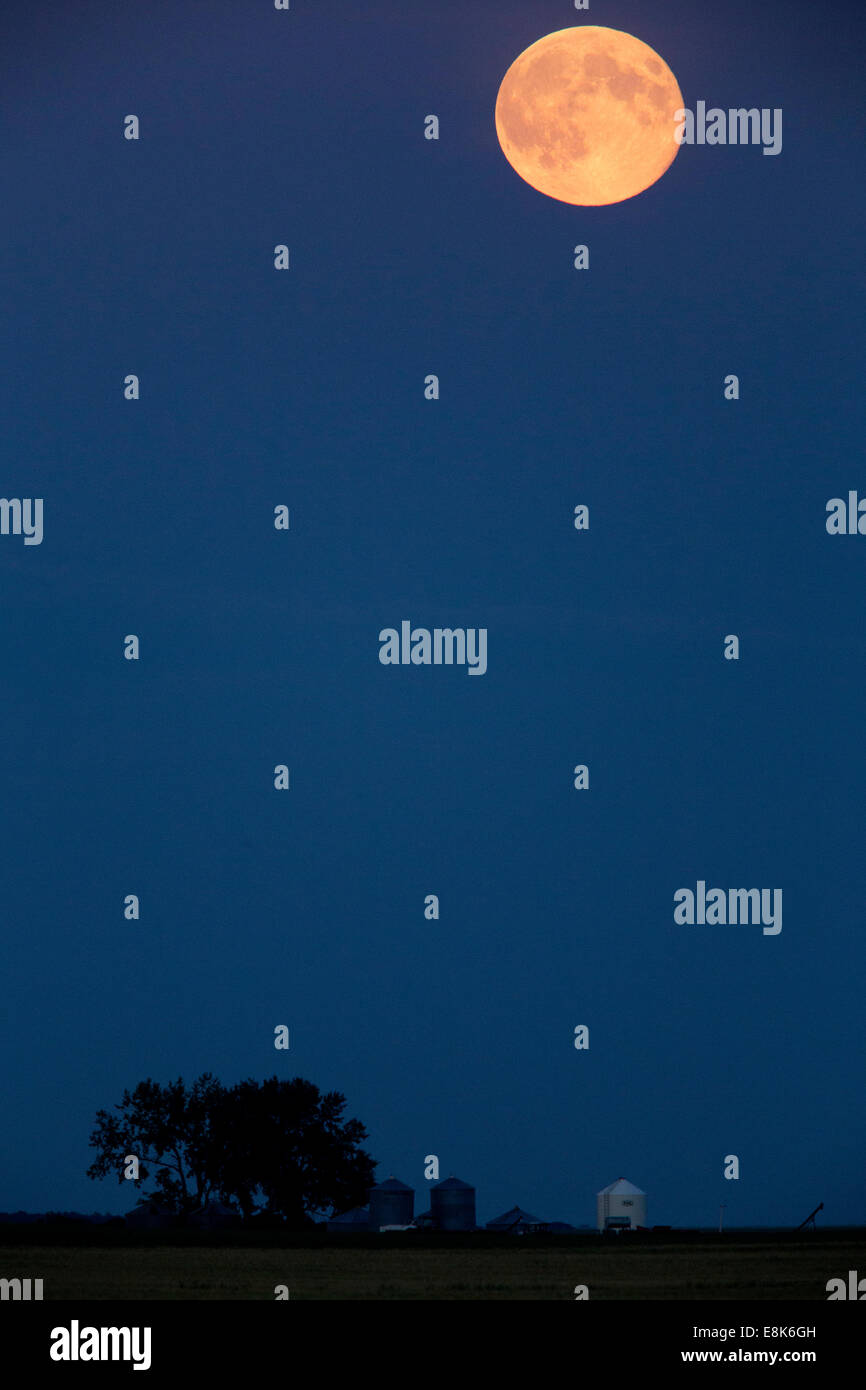 Full Moon at Night in Saskatchewan Canada Stock Photo - Alamy