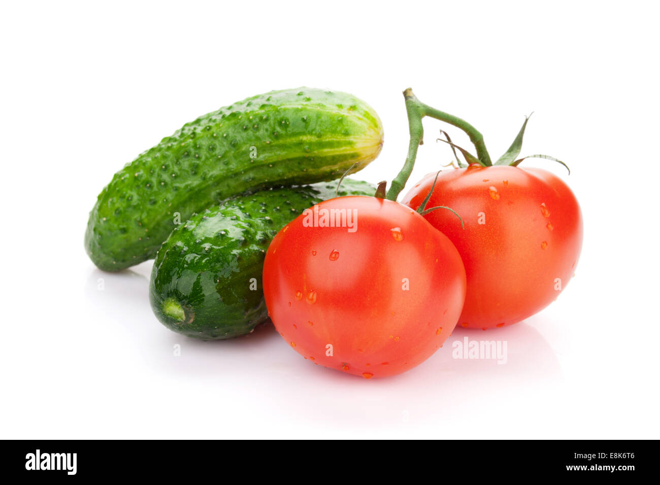 Fresh ripe clean vegetables with water drops. Isolated on white ...