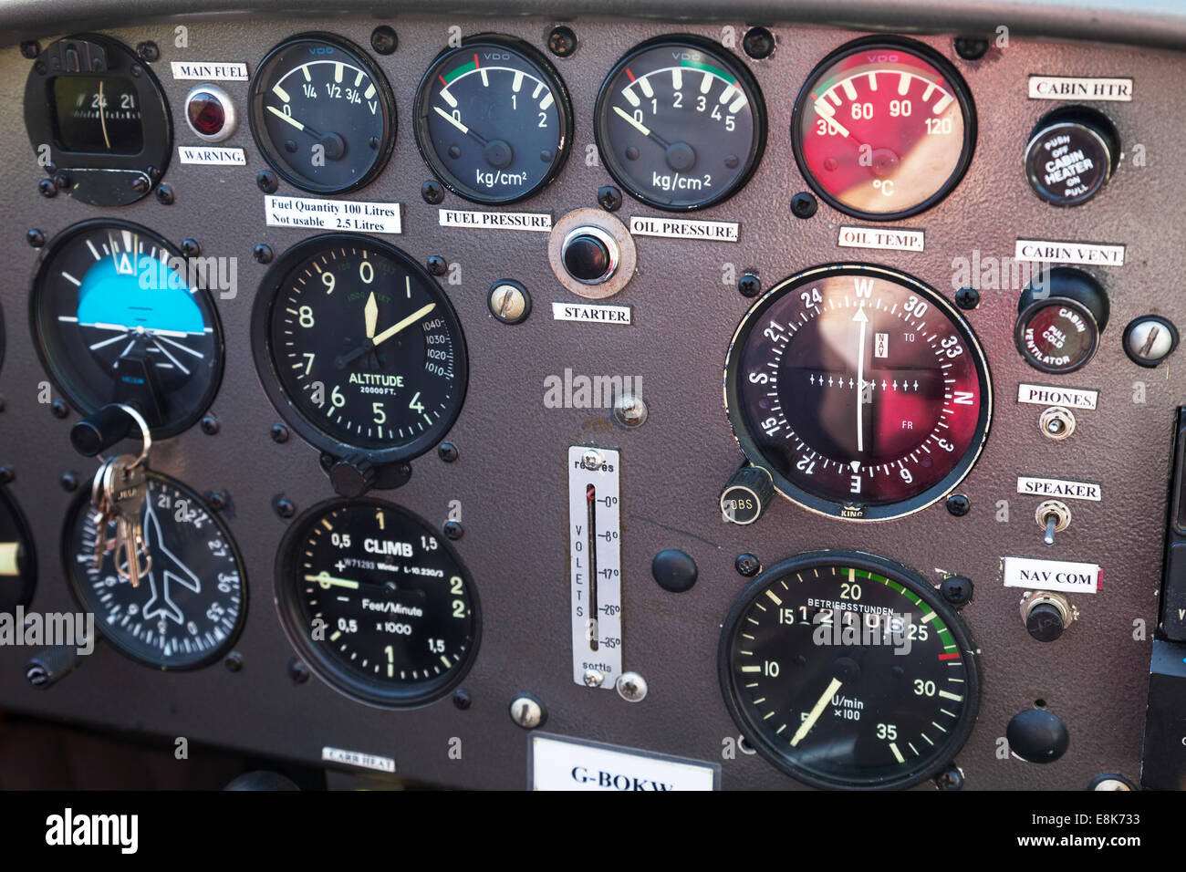 inside a Bolkowl Junior Bo 208 G-BOKW "C" model plane aircraft airplane ...