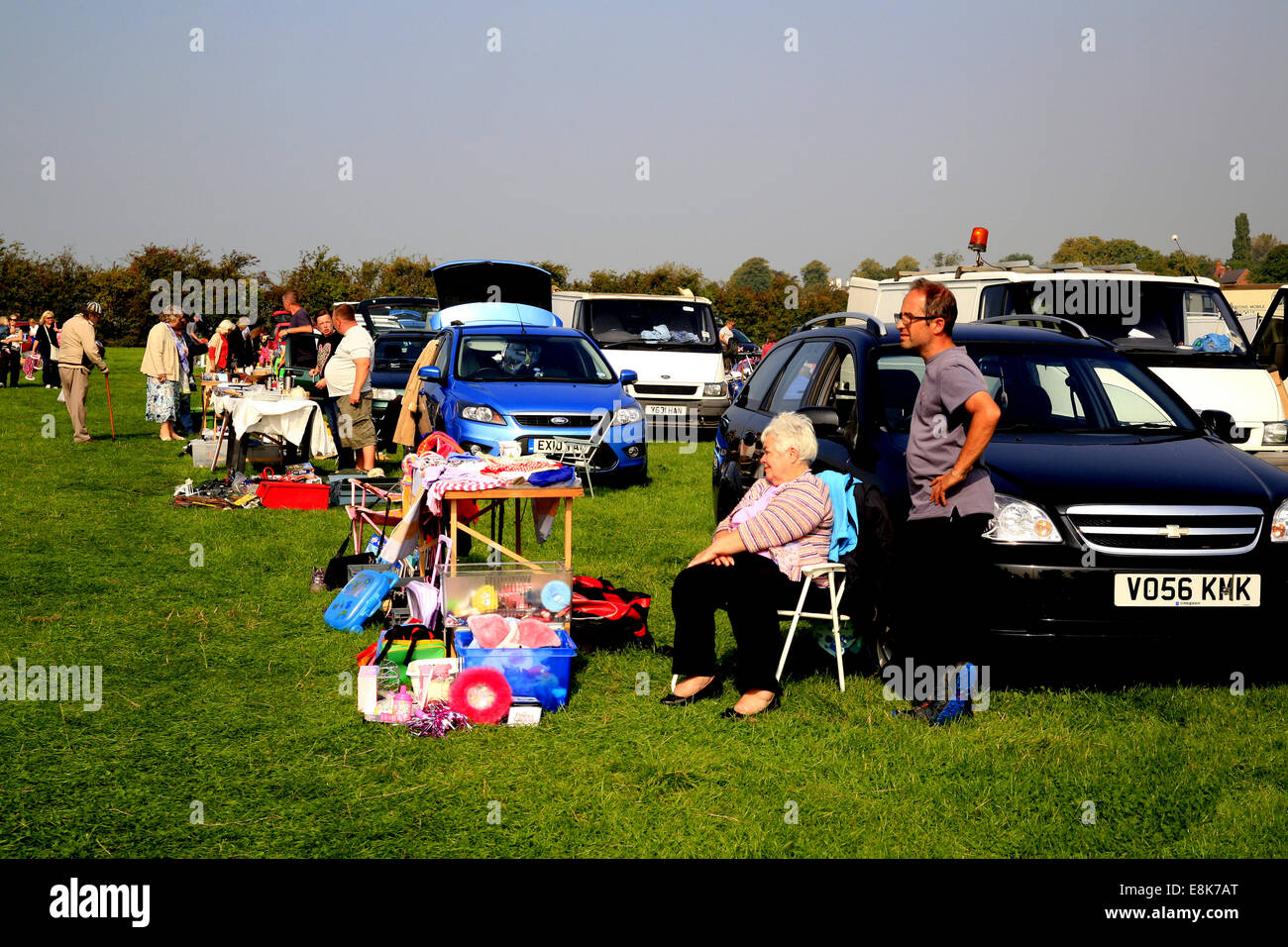 A mid week village car boot sale at Brinsley, Nottinghamsgire, England ...