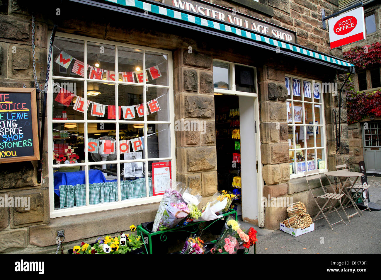 The village shop and Post Office on the Main Street at Winster in the ...