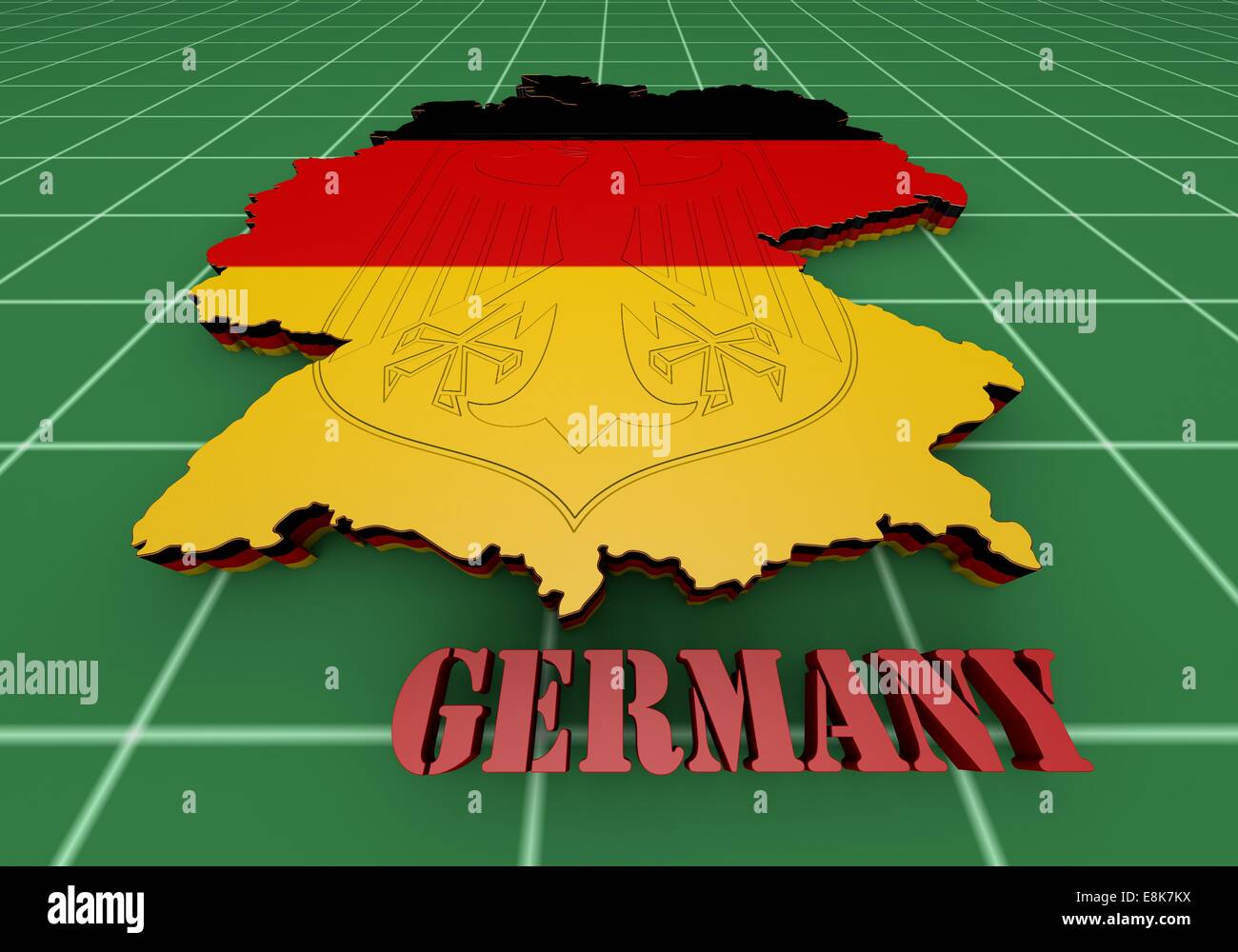 3D Map illustration of Germany with flag Stock Photo - Alamy