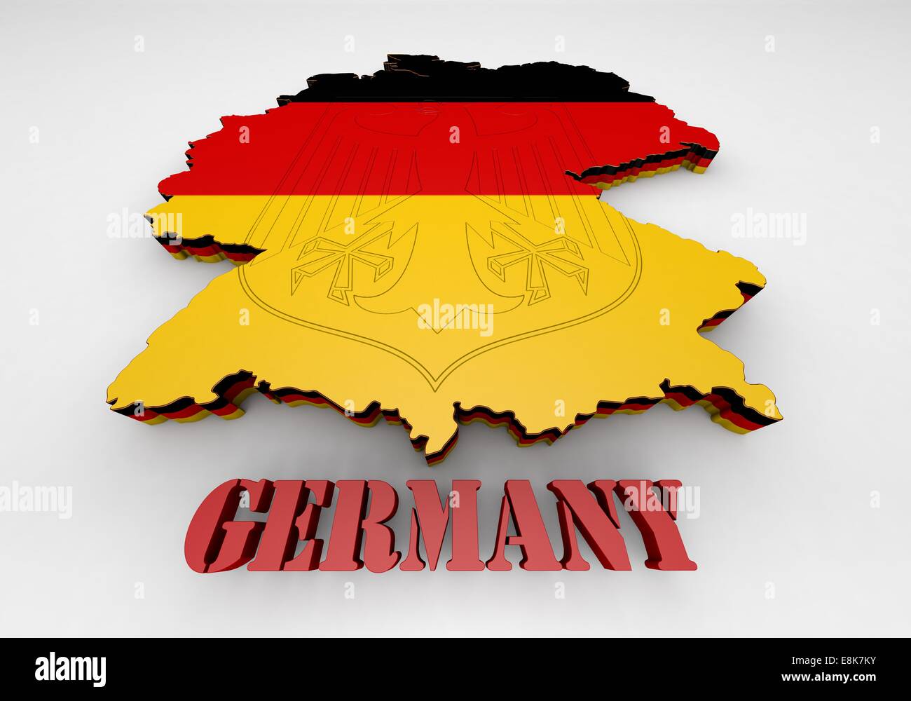 3D Map illustration of Germany with flag Stock Photo - Alamy